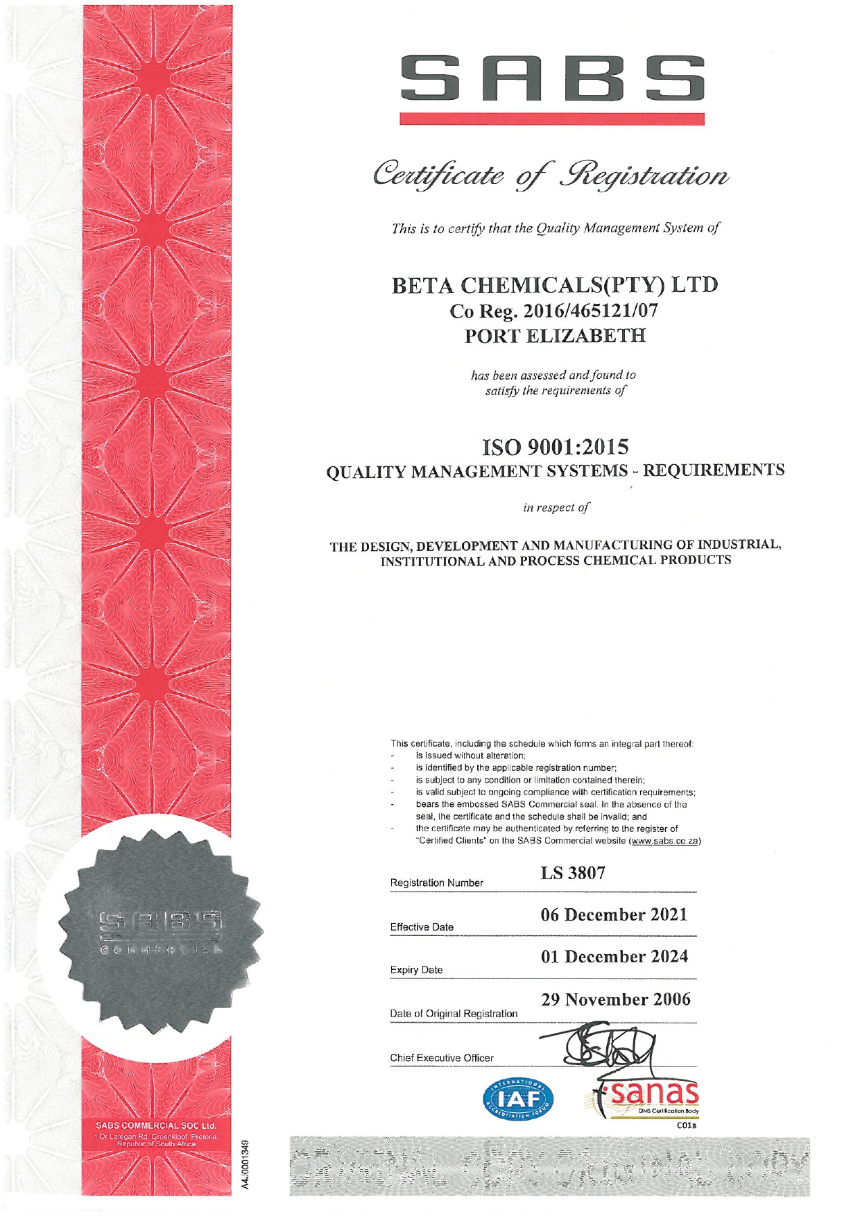ISO – Beta Chemicals